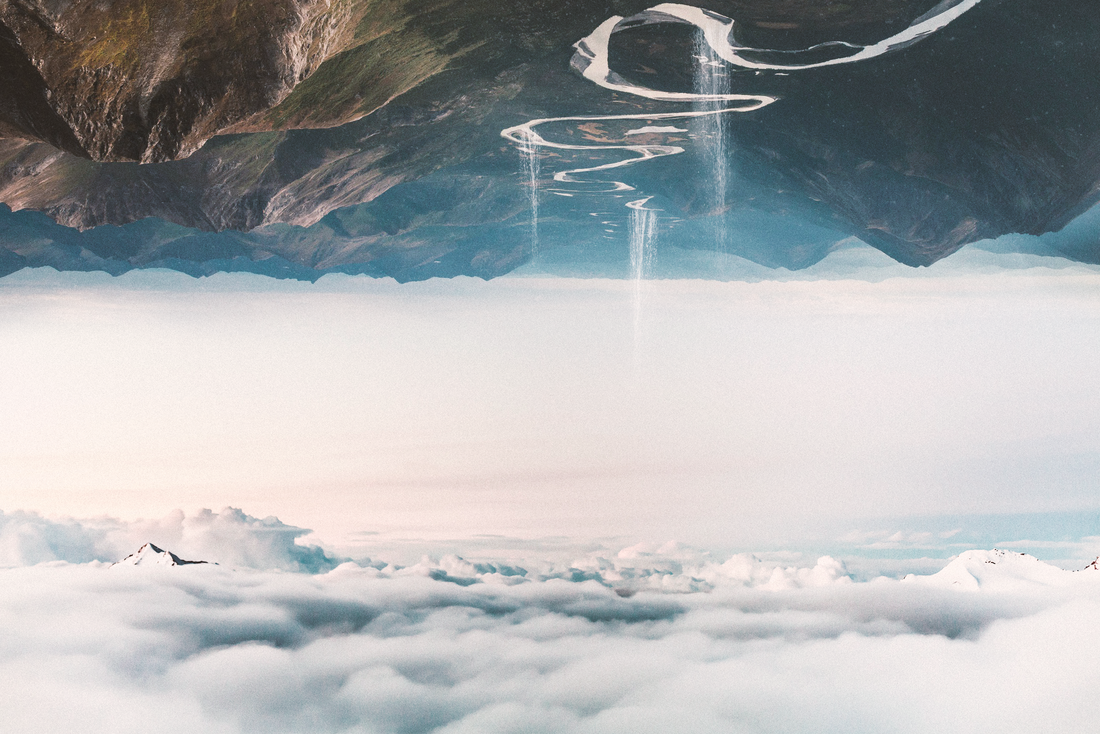 Surreal River Dreams: Artistic HD Landscape Beyond the Clouds