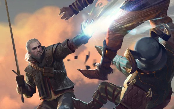 The Witcher Magic Trio HD Wallpaper
