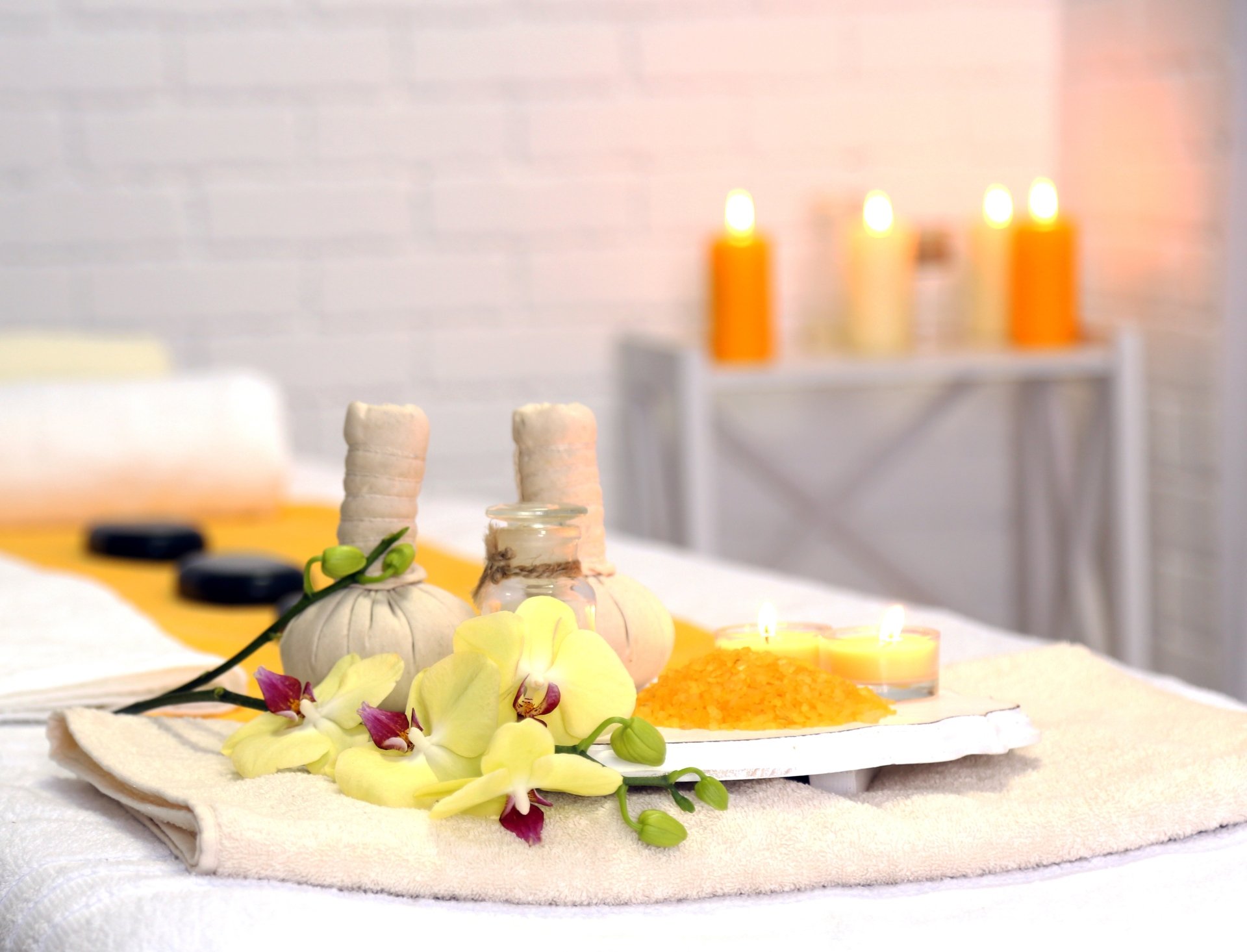 Download Candle Orchid Zen Man Made Spa 4k Ultra HD Wallpaper ...