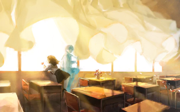 Download School Anime Classroom HD Wallpaper by NIK