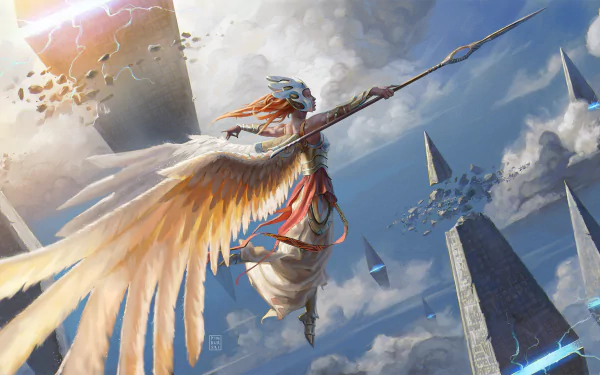 Download Armor Spear Wings Angel Fantasy Angel Warrior HD Wallpaper by Reign Tran