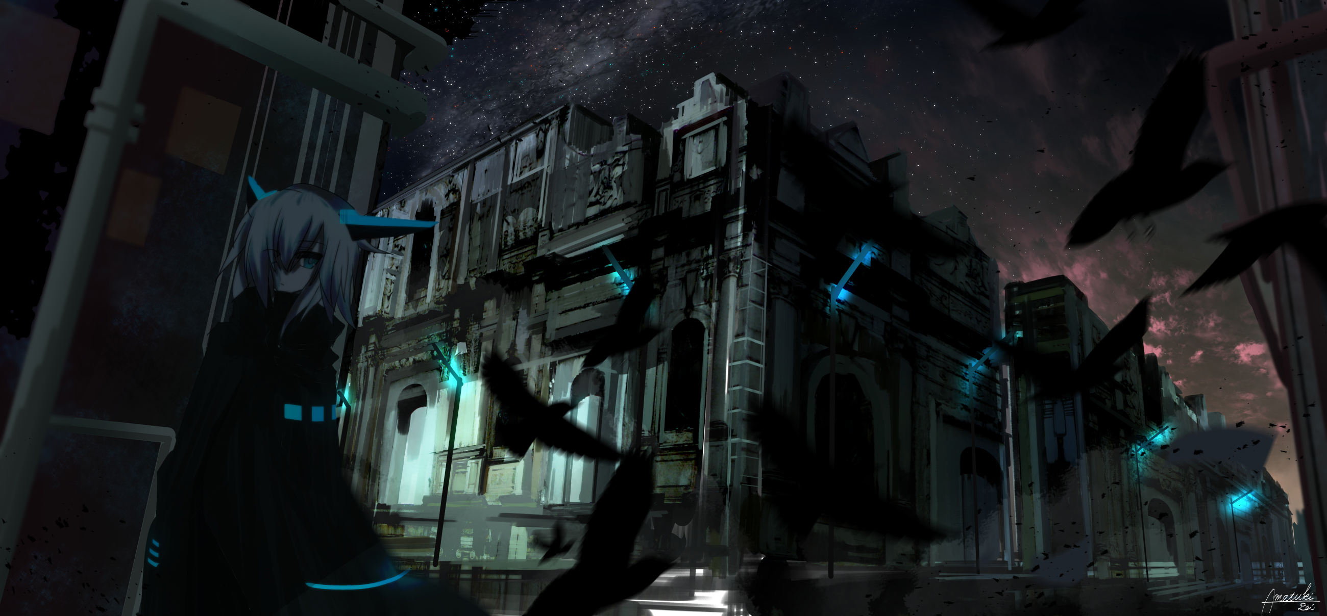 Dark Night Anime: Original HD Wallpaper by 雨月レイ