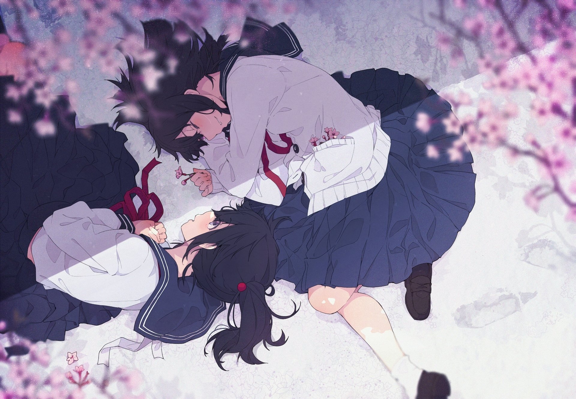 Original Anime Dreamscape: HD Cherry Blossom Serenity Wallpaper ...