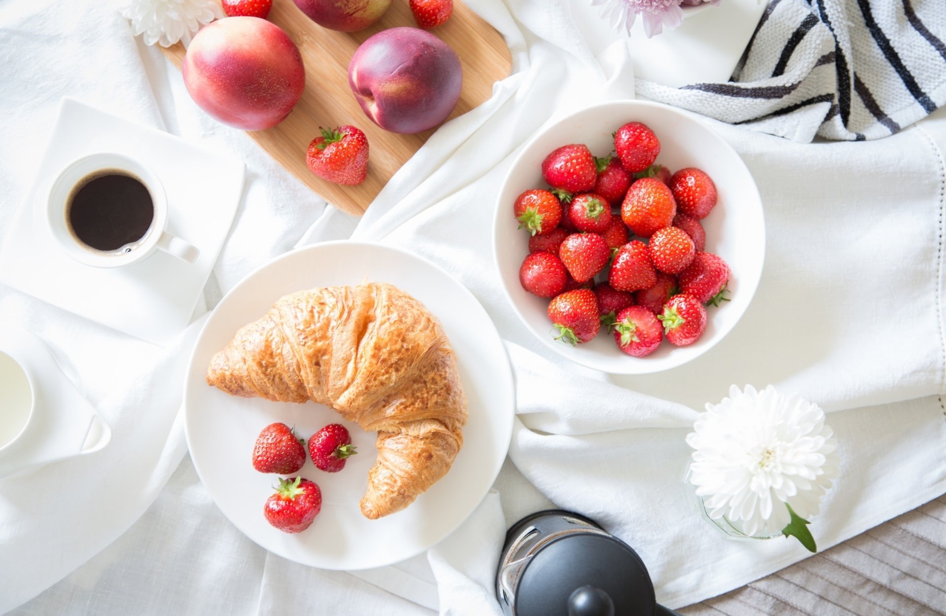 Download Strawberry Croissant Fruit Still Life Food Breakfast HD ...