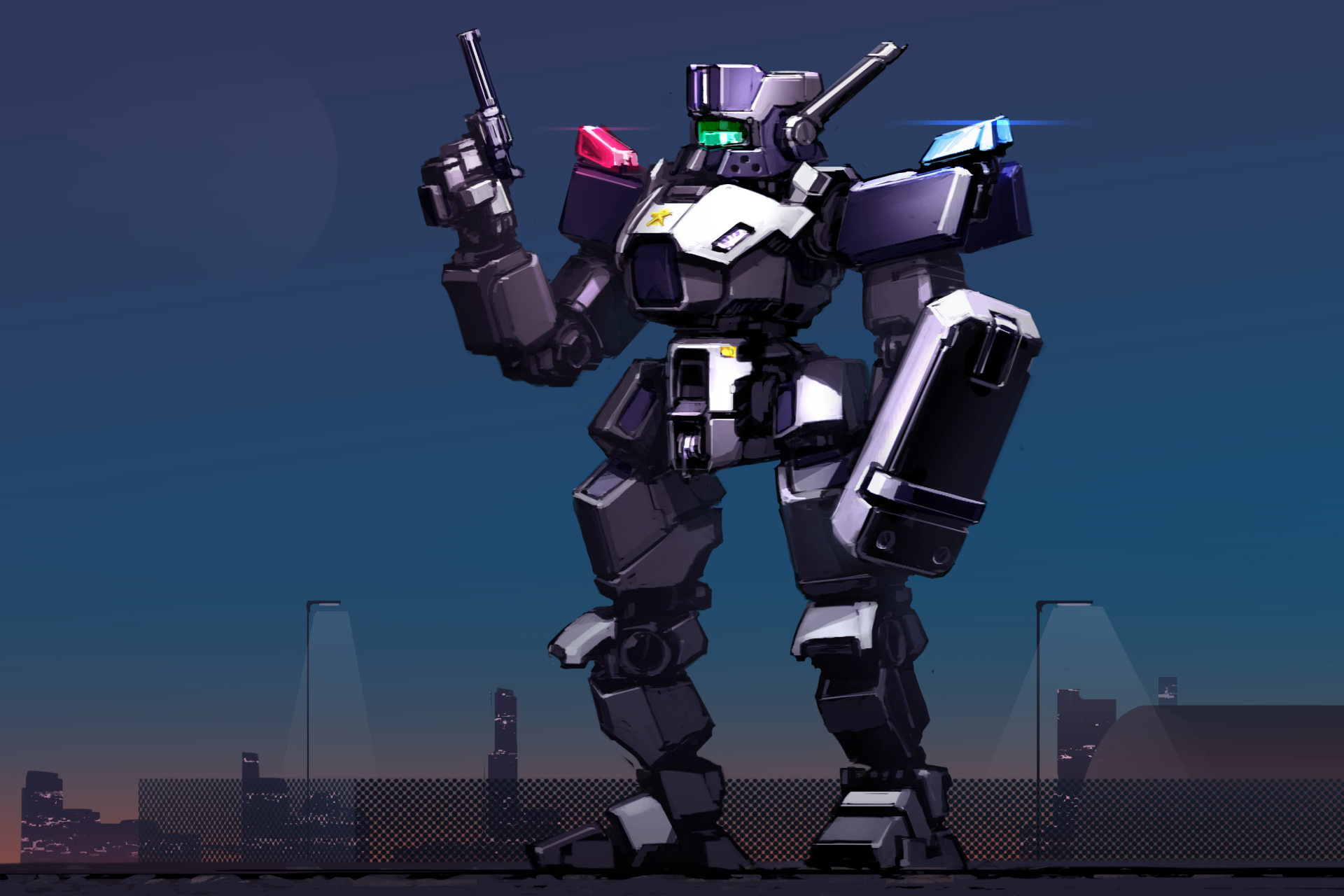 Download Police Sci Fi Robot HD Wallpaper by ksenolog