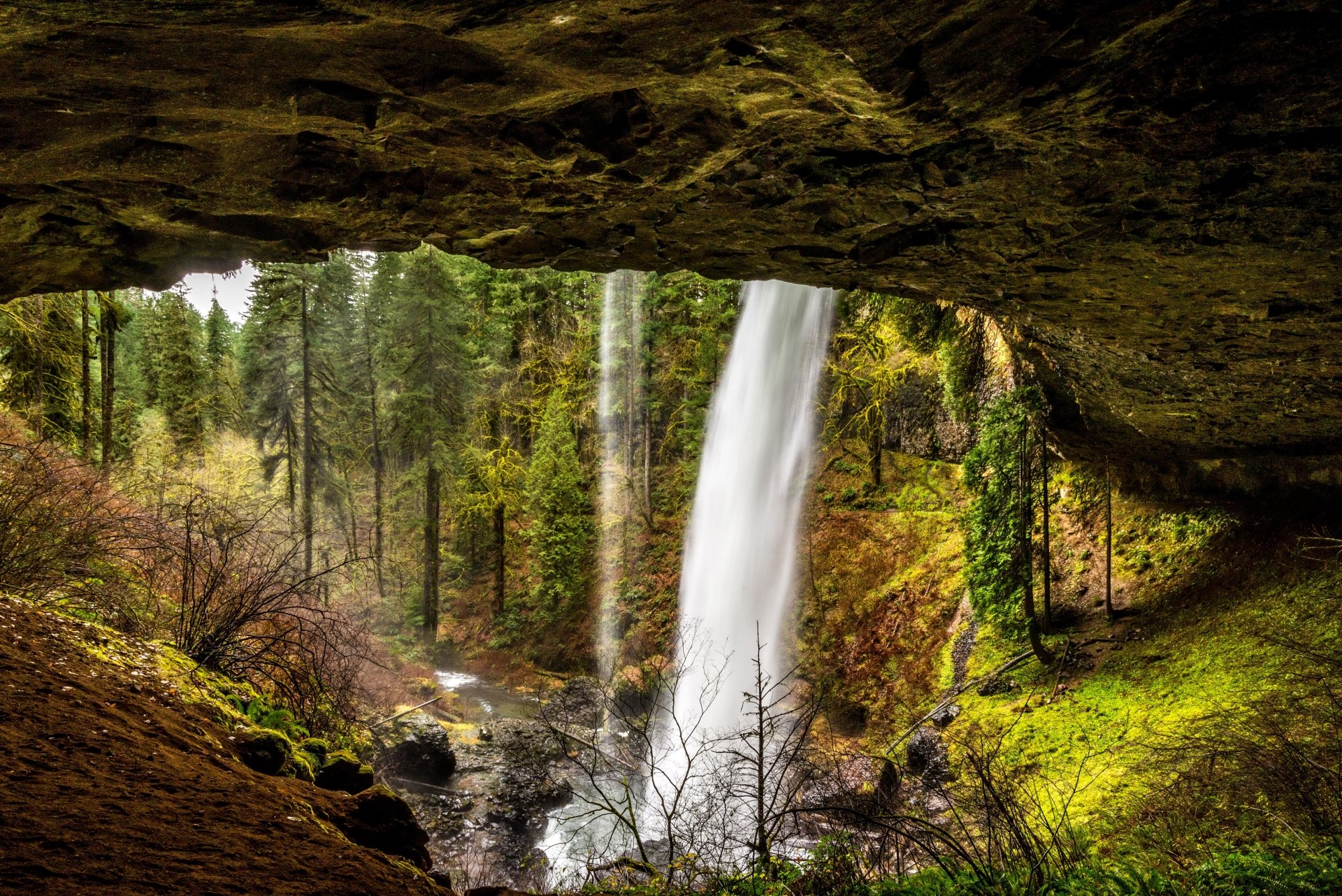 Majestic Forest Waterfall Seen from a Serene Cave | 4K Ultra HD Nature ...
