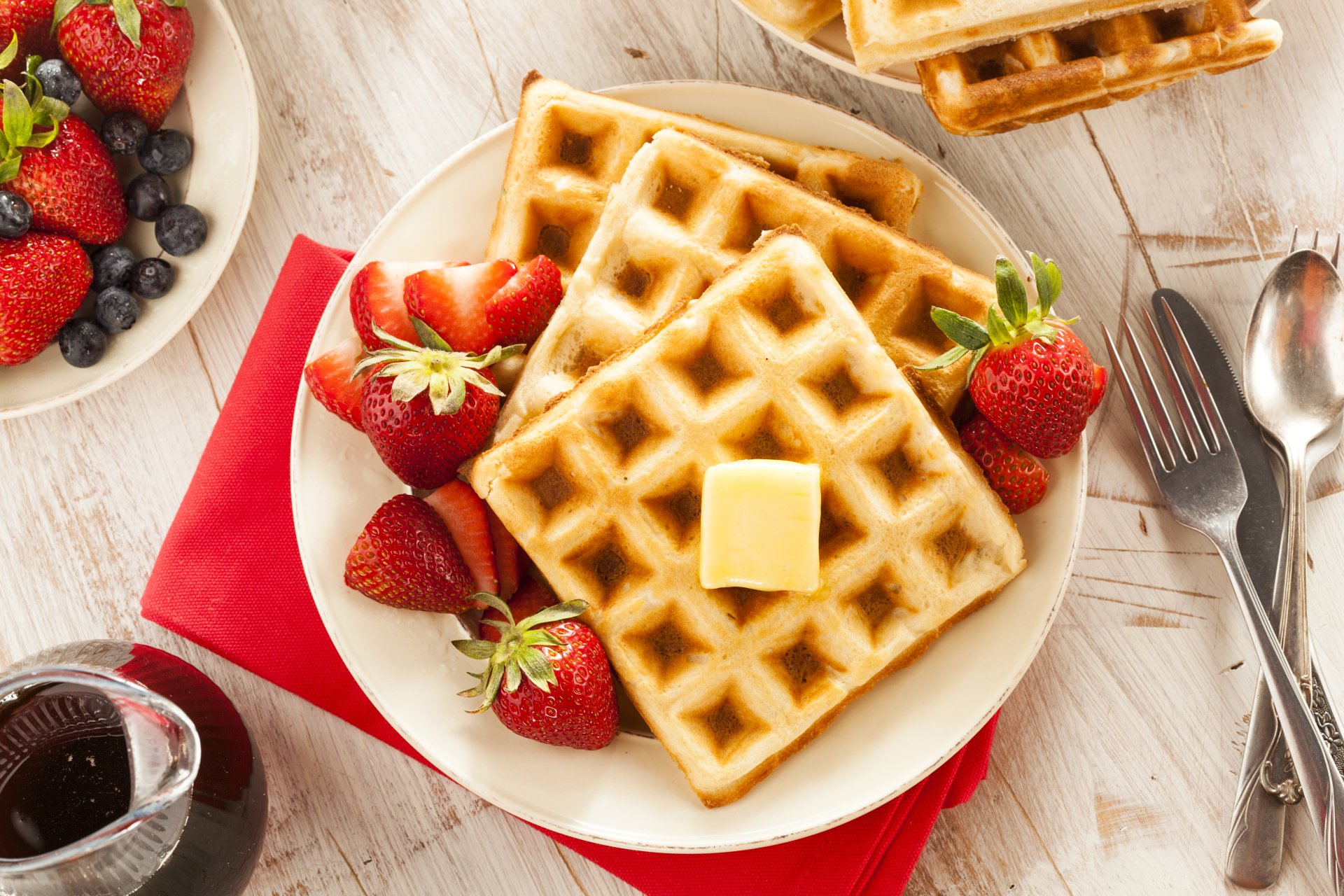 Download Berry Strawberry Breakfast Still Life Food Waffle 4k Ultra HD ...