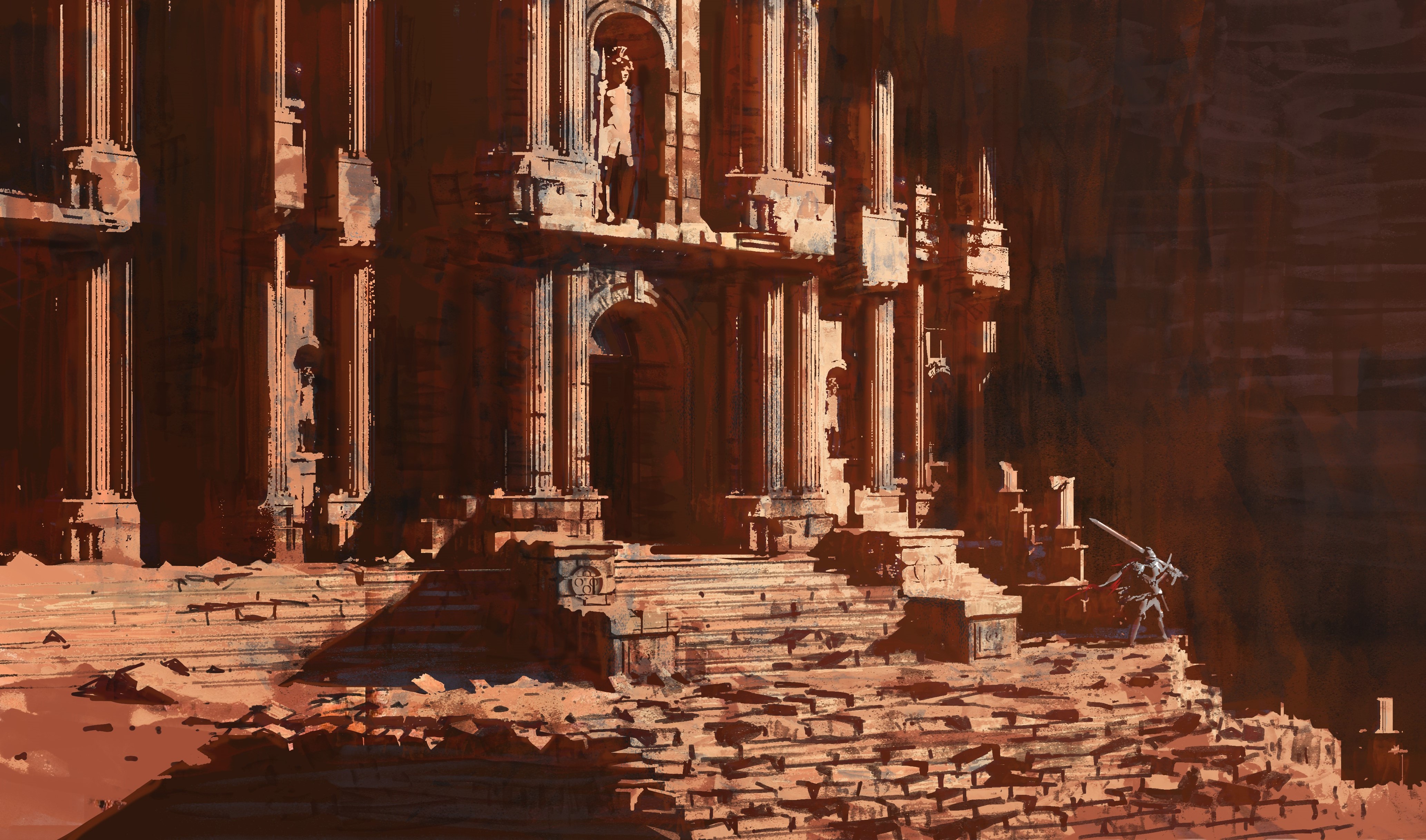 Download Fantasy Ruin 4k Ultra HD Wallpaper by Paul Chadeisson