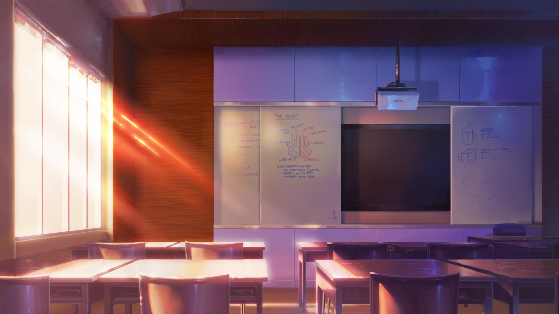 Anime Classroom Vibes: HD Chair & Room Wallpaper by Guy Sirithong ...