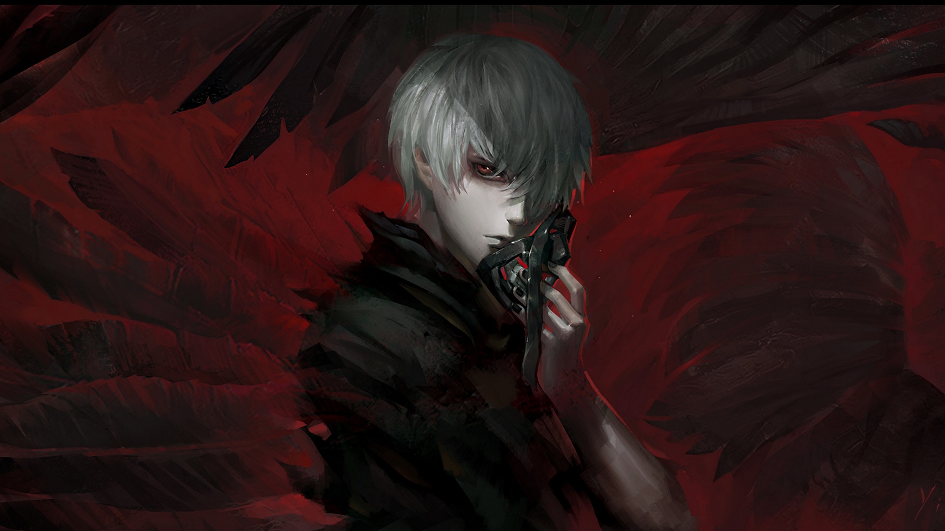 Download Red Eyes White Hair Ken Kaneki Anime Tokyo Ghoul HD Wallpaper