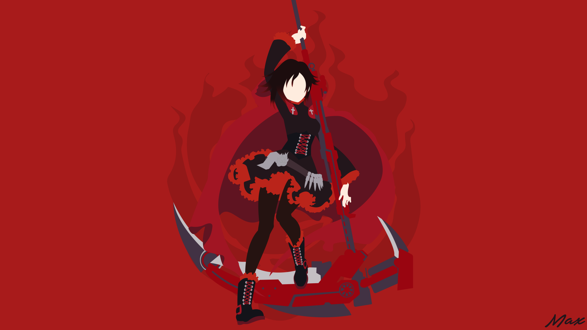 Ruby Rose RWBY Anime 8K Ultra HD Wallpaper – Dynamic Crimson Warrior by ...