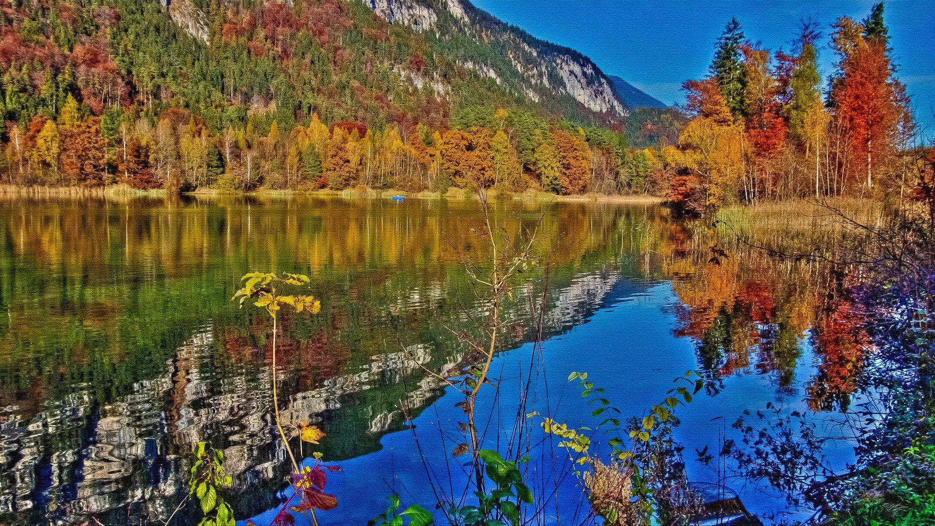Fall Lake - Print on Canvas by Manufan63