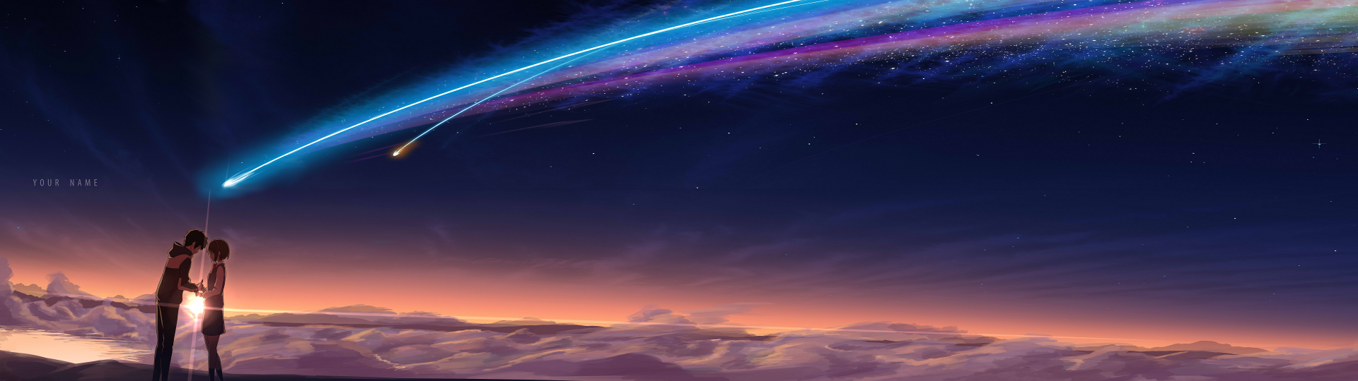 Your Name: Taki & Mitsuha's Stunning Anime Night Sky HD Wallpaper