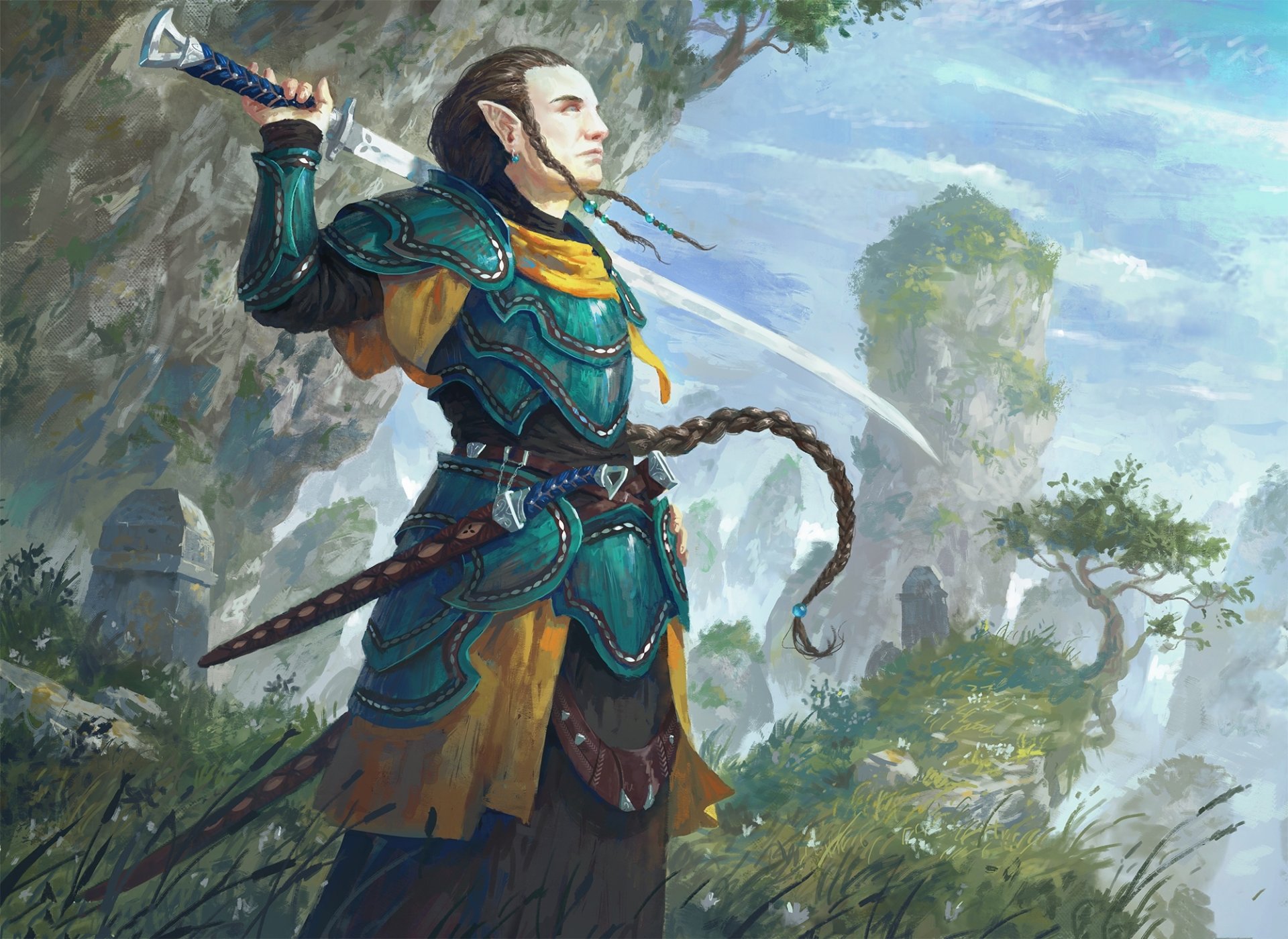Download Warrior Braid Sword Fantasy Elf Fantasy Warrior HD Wallpaper ...