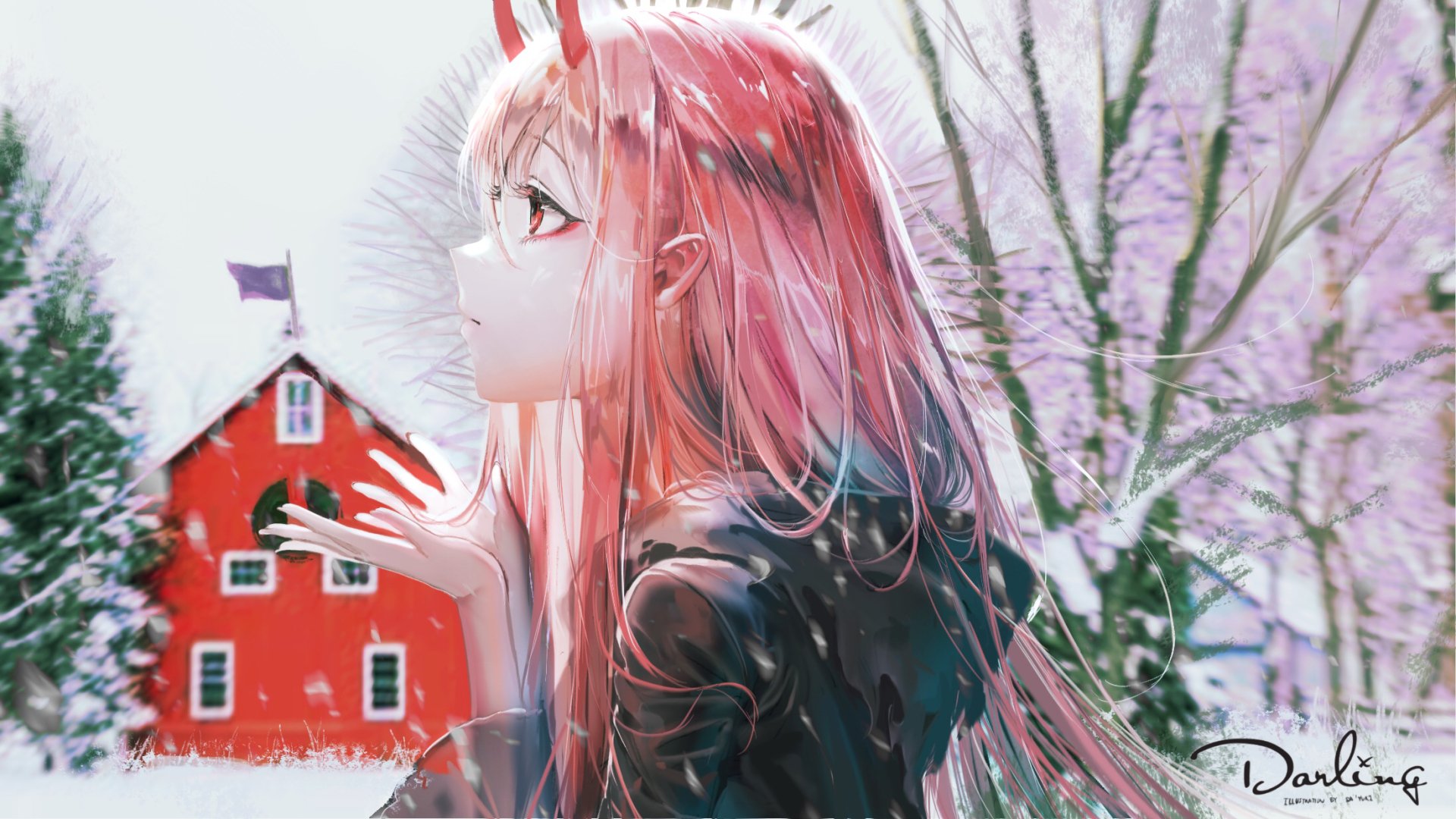 Zero Two in Winter - Darling in the FranXX HD Wallpaper by SA'yuki