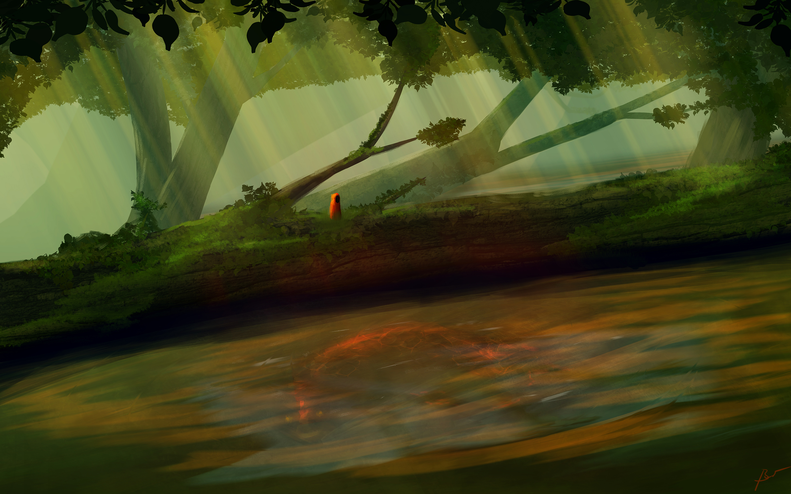 Red Riding Hood Enchanted Forest HD Wallpaper by robokoboto