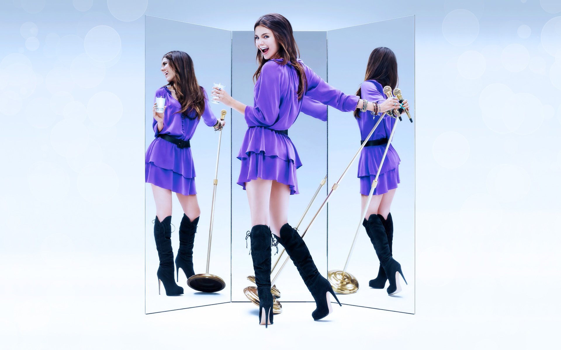 Victoria Justice HD Wallpaper: Triple Glamour Spotlight | 1920x1200 ...