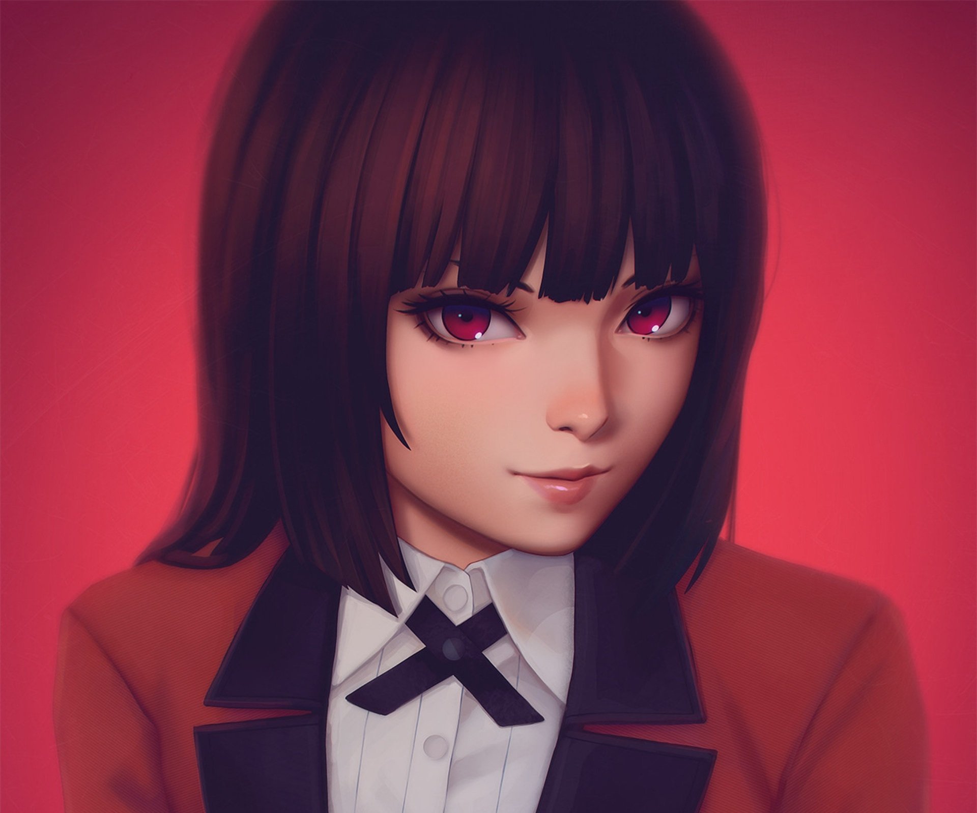 Yumeko Jabami HD Wallpaper – Bold Anime Art from Kakegurui by Miura Naoko