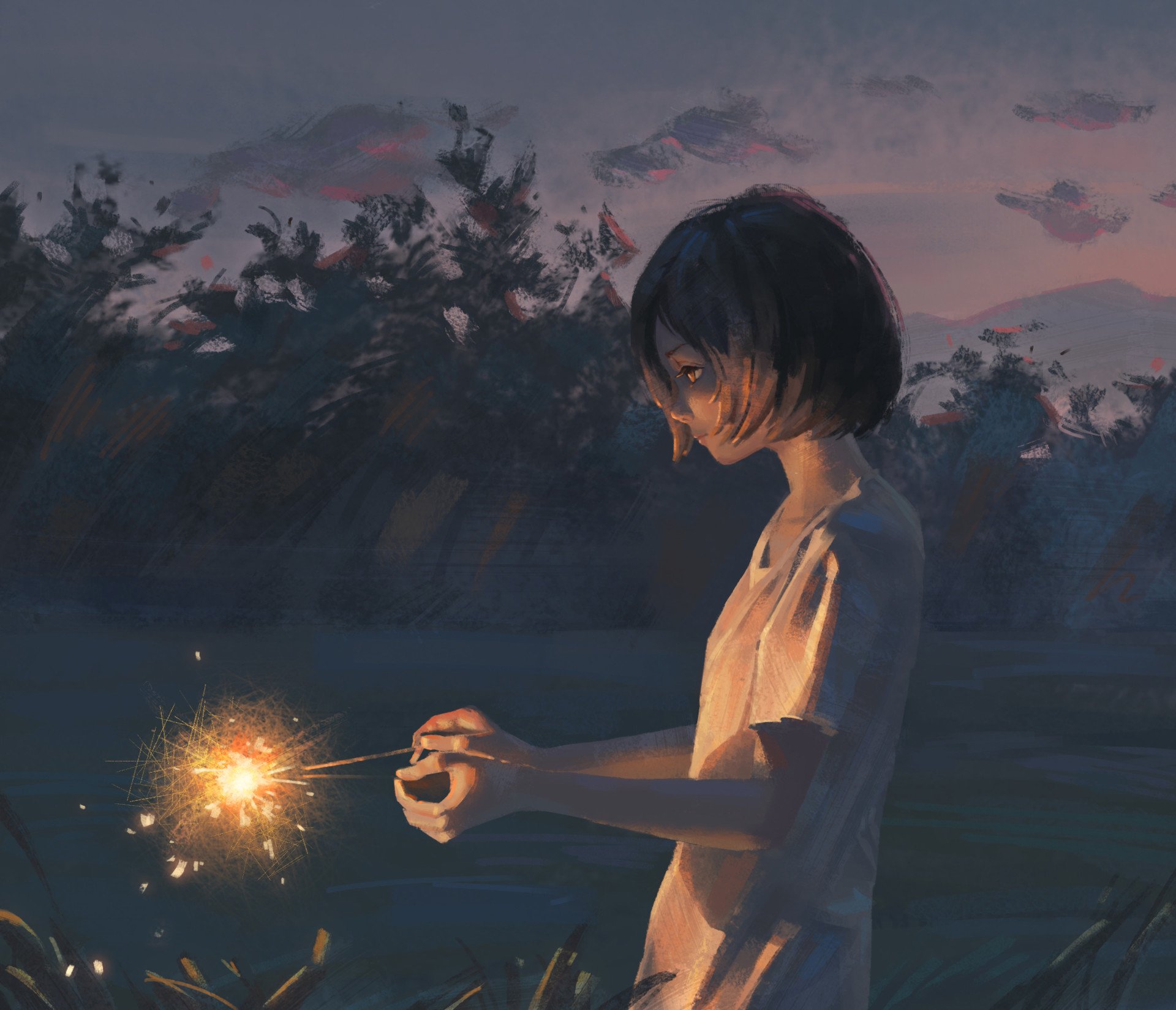 Ethereal Anime Night Glow – HD Original Wallpaper by LIU shane ...