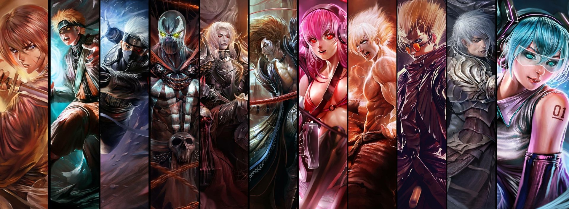 Download Anime Crossover HD Wallpaper by wizyakuza