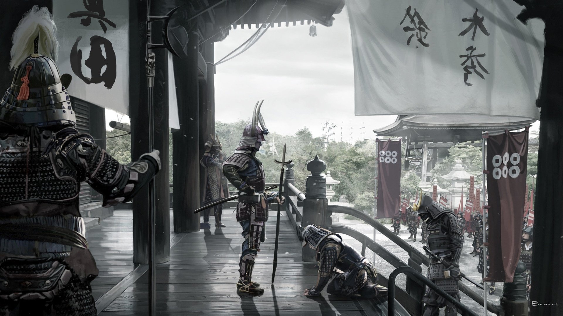 Epic Samurai Warriors: Banner of the Fantasy Battlefield HD Wallpaper ...